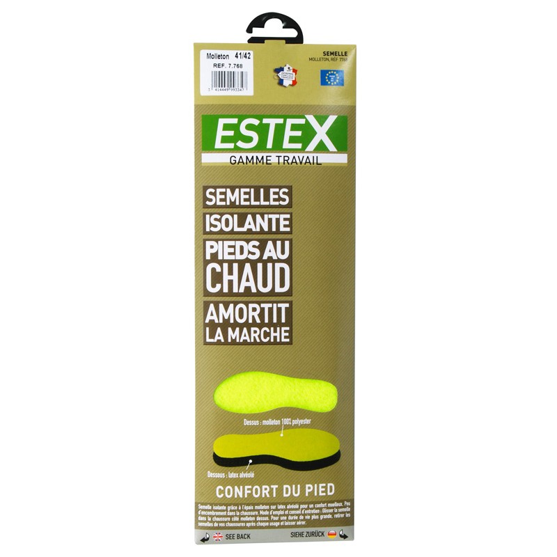 Semelles molleton|Amortit la marche| Pieds au chaud|Confort|Isolante